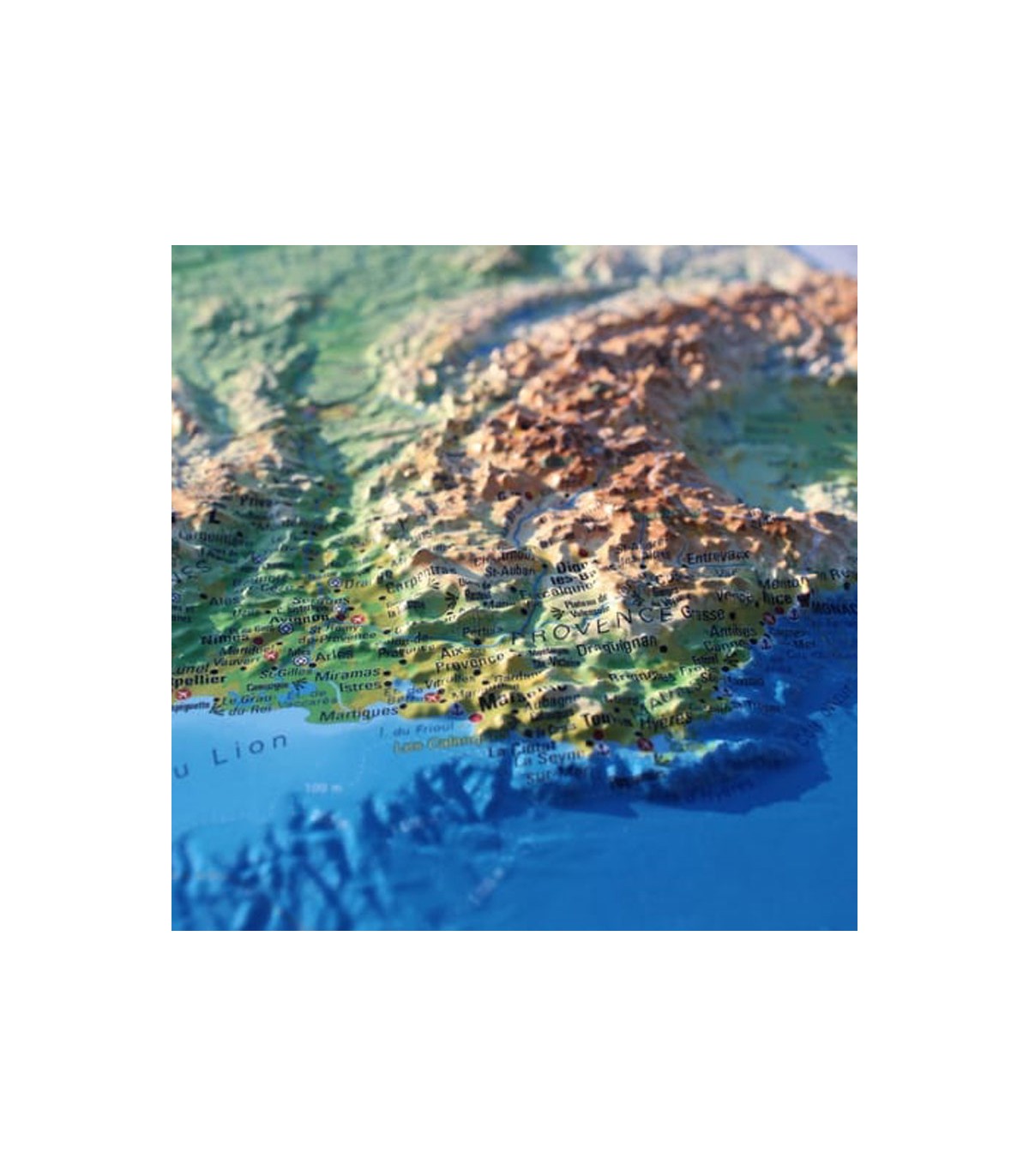 3DMap France Physical Relief Map - Air et Aventure
