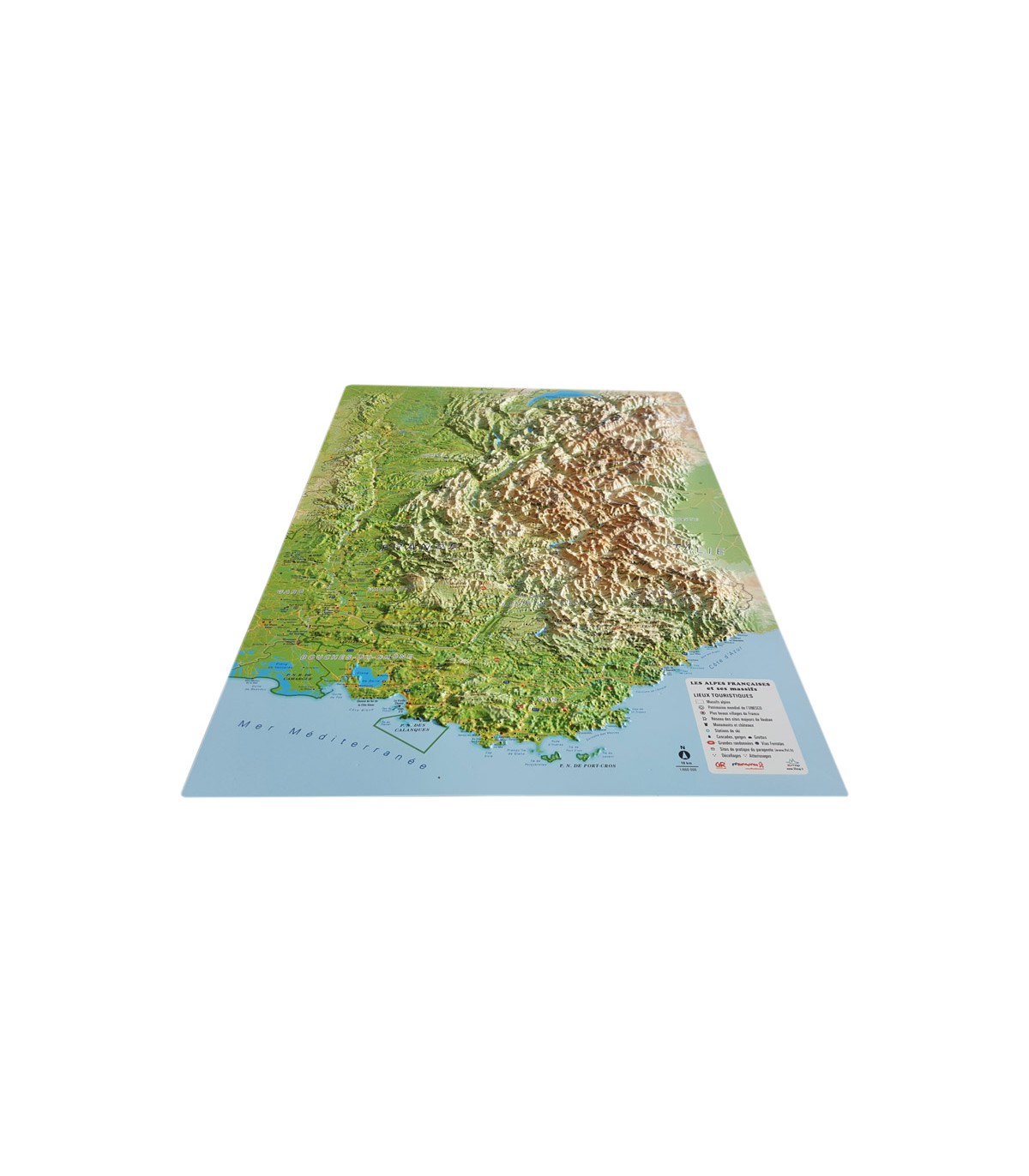 Relief map of the French Alps and Alpine Massifs - Air et Aventure
